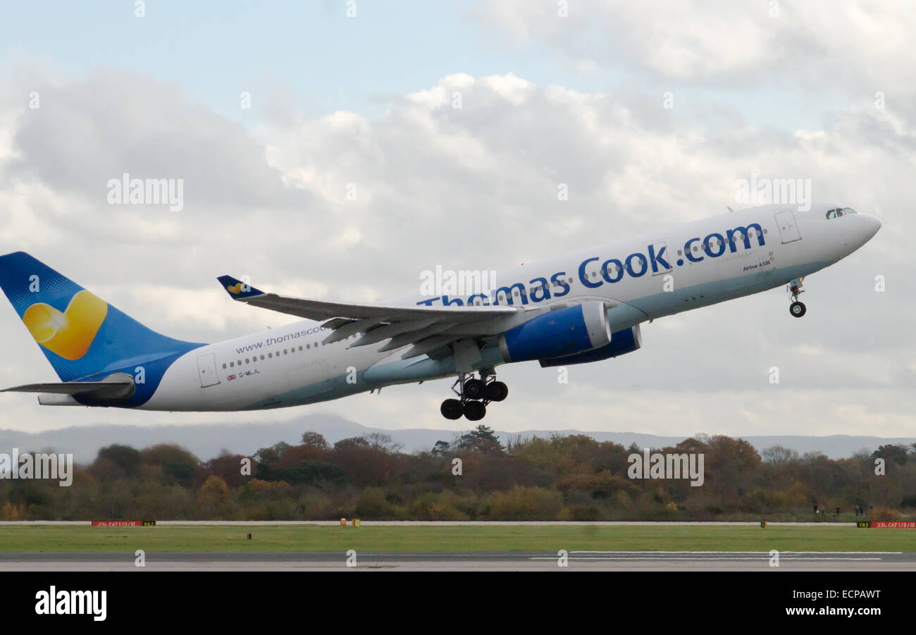 Thomas Cook Airbus A330, taking off from Manchester International ...