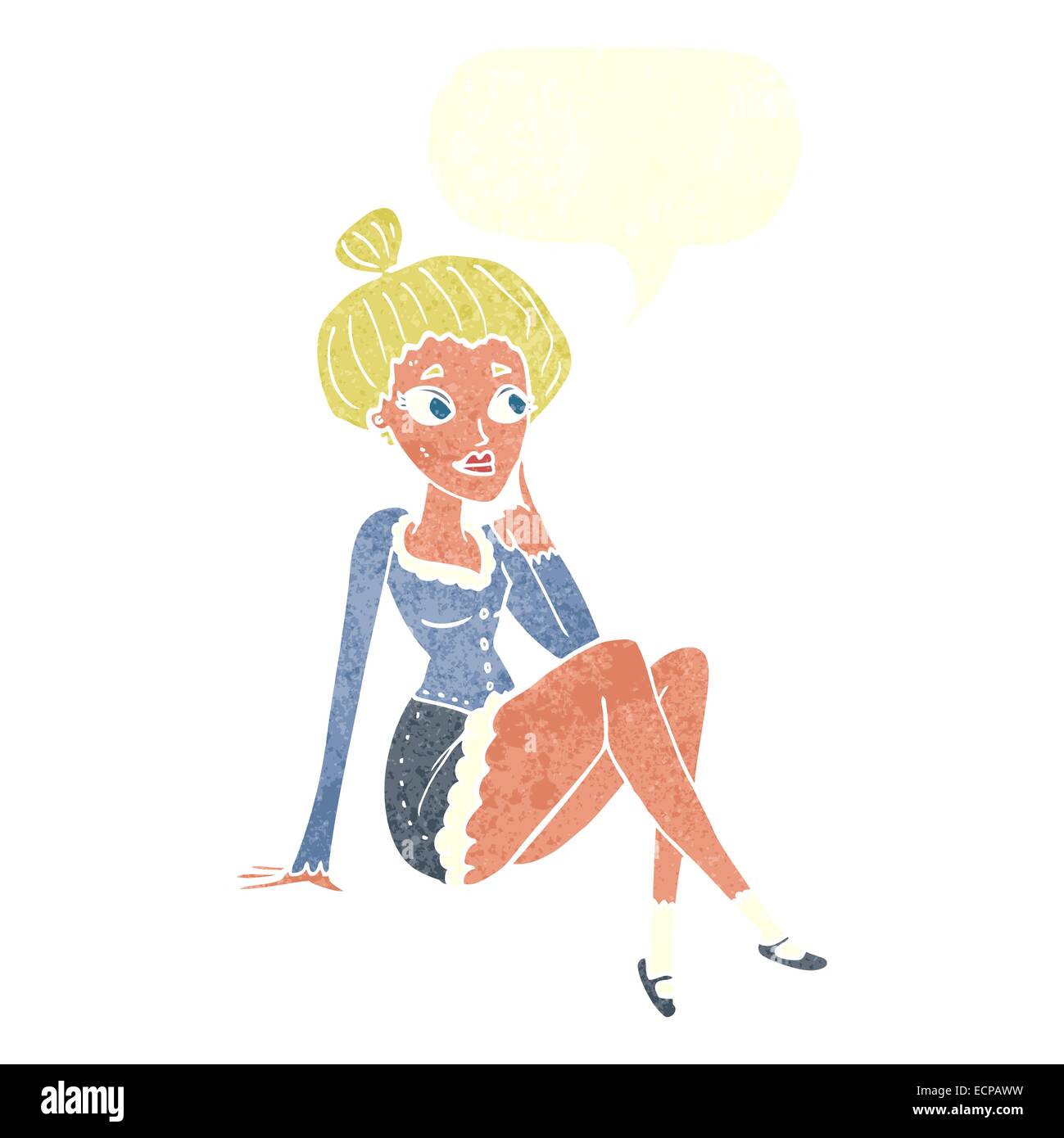 Cartoon attractive woman sitting thinking hi-res stock photography and ...