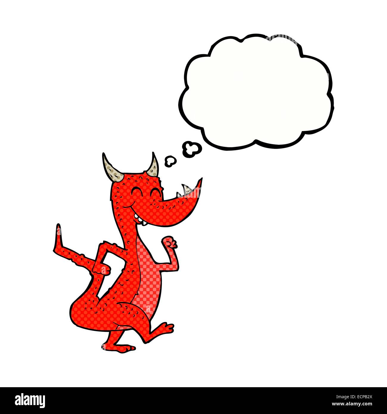 cartoon happy dragon with thought bubble Stock Vector Image & Art - Alamy