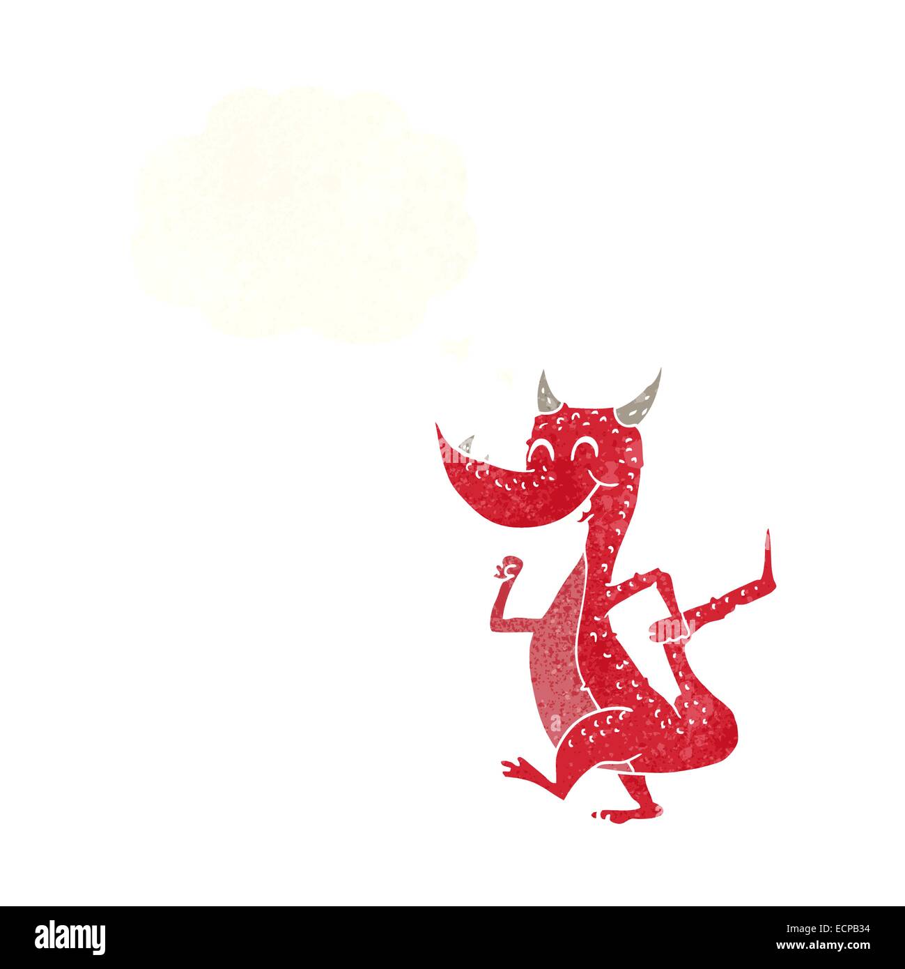 cartoon happy dragon with thought bubble Stock Vector Image & Art - Alamy