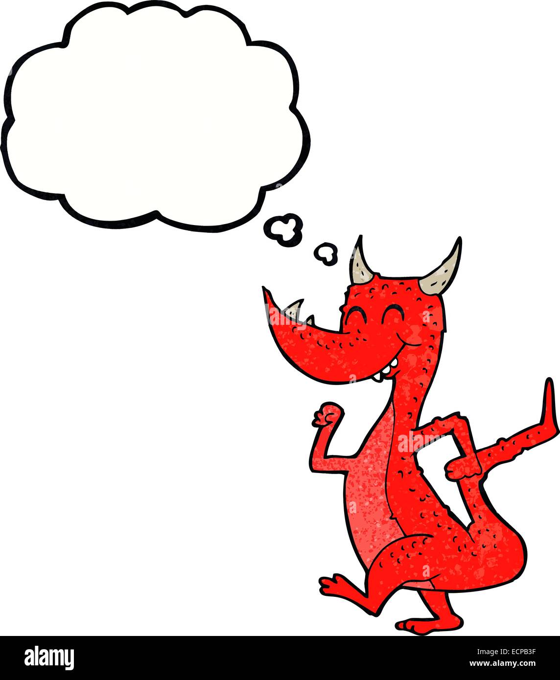 cartoon happy dragon with thought bubble Stock Vector Image & Art - Alamy