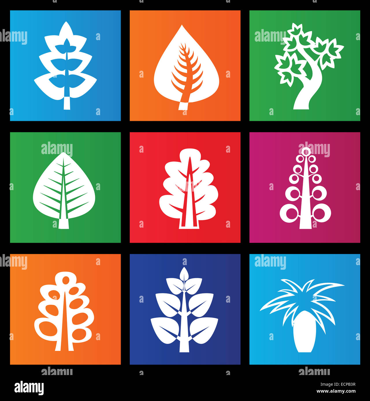 Trees icons hi-res stock photography and images - Alamy