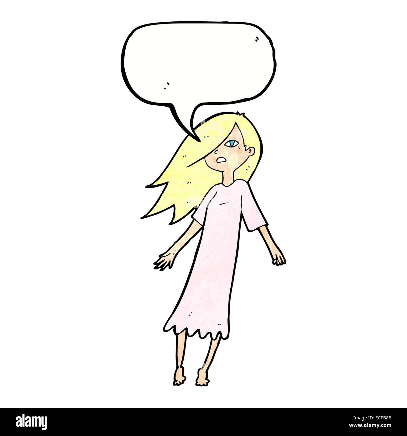 cartoon ghost like girl with speech bubble Stock Vector Image & Art - Alamy