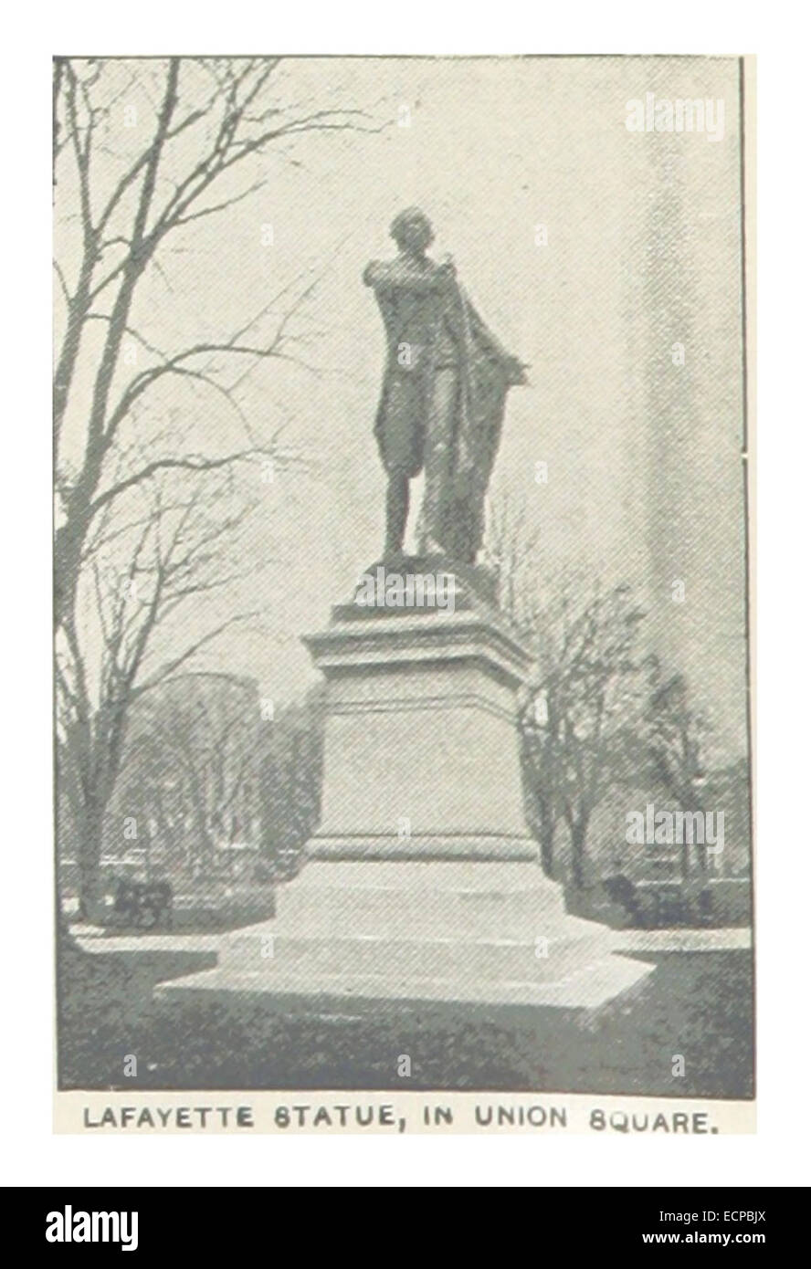 This 1893 illustration from *King* shows the Lafayette statue in Union ...