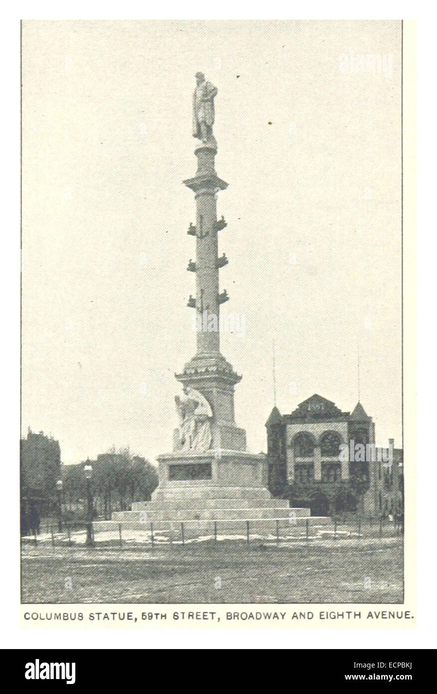 An 1893 illustration of the Columbus Statue located at the intersection ...