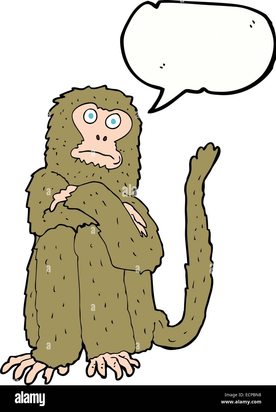 cartoon monkey with speech bubble Stock Vector Image & Art - Alamy