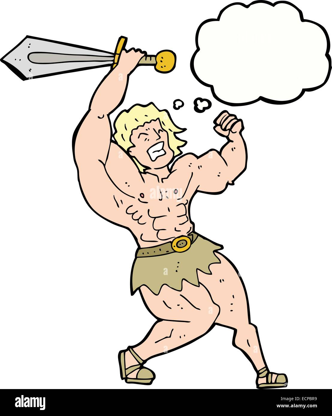 cartoon barbarian hero with thought bubble Stock Vector Image & Art - Alamy