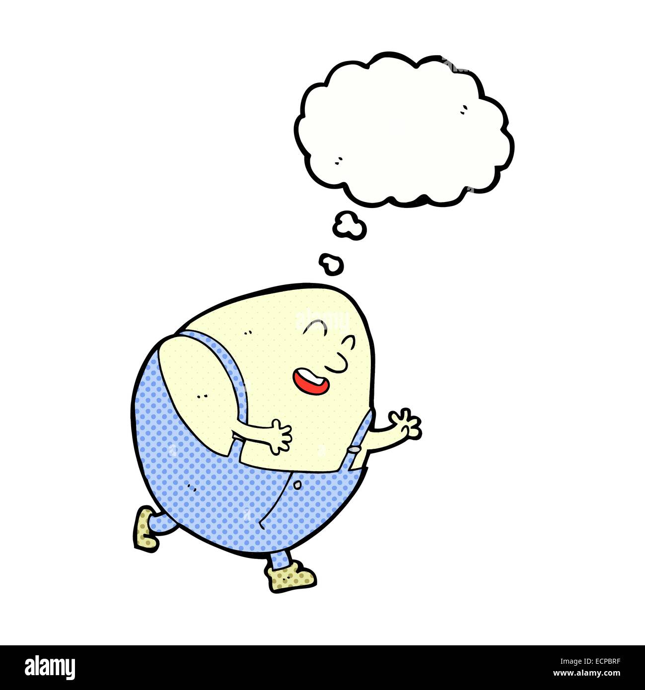 cartoon humpty dumpty egg character with thought bubble Stock Vector ...