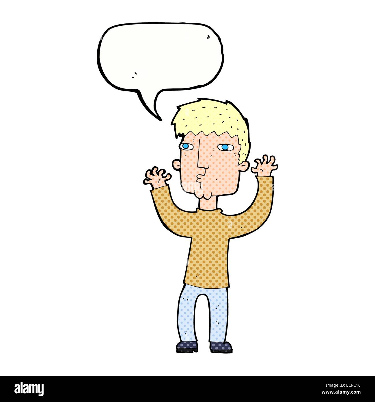 cartoon anxious man with speech bubble Stock Vector Image & Art - Alamy