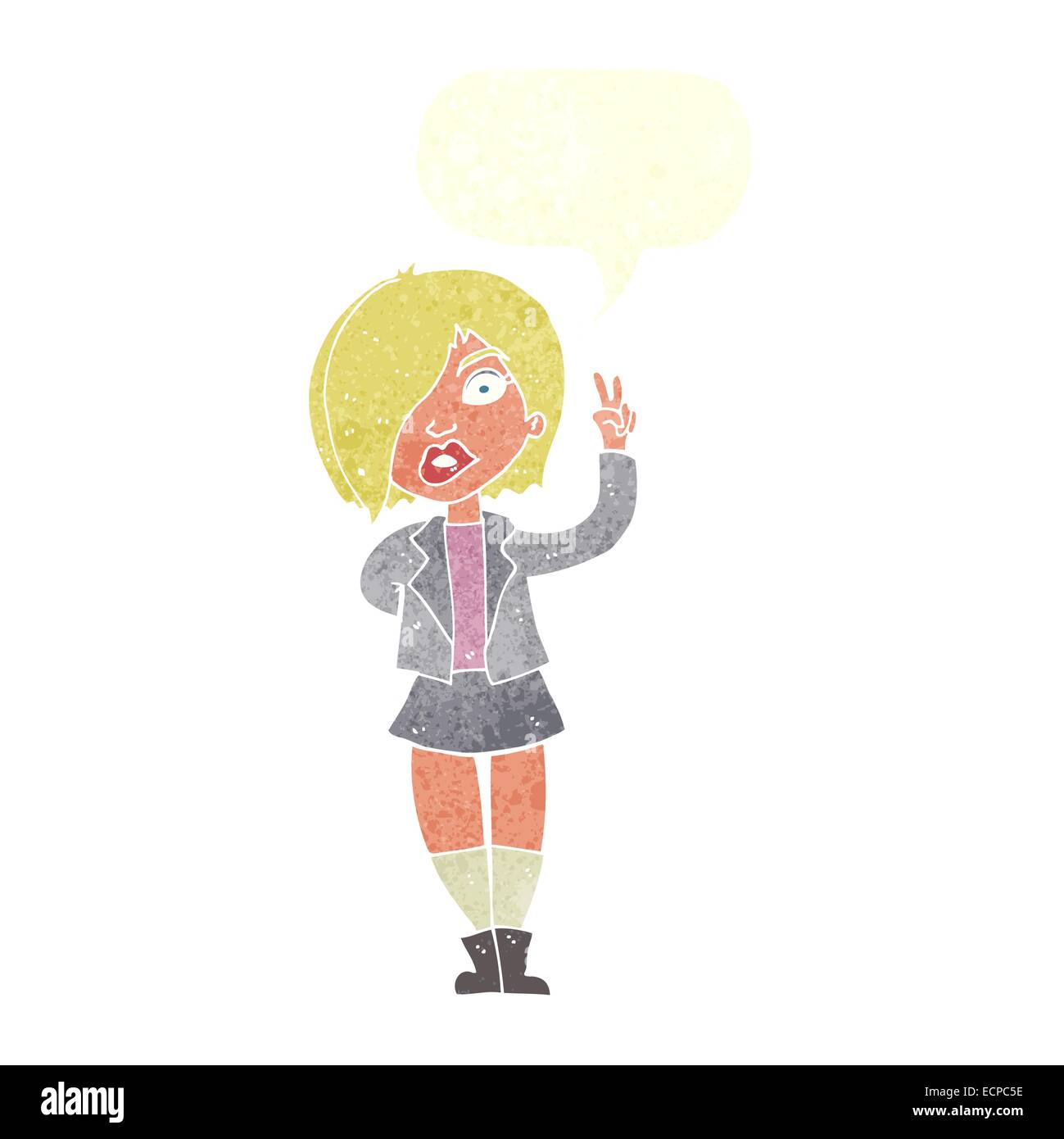 Girl giving peace sign Stock Vector Images - Alamy