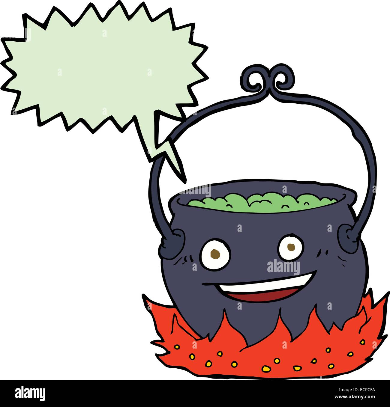 cartoon witch's cauldron with speech bubble Stock Vector Image & Art ...