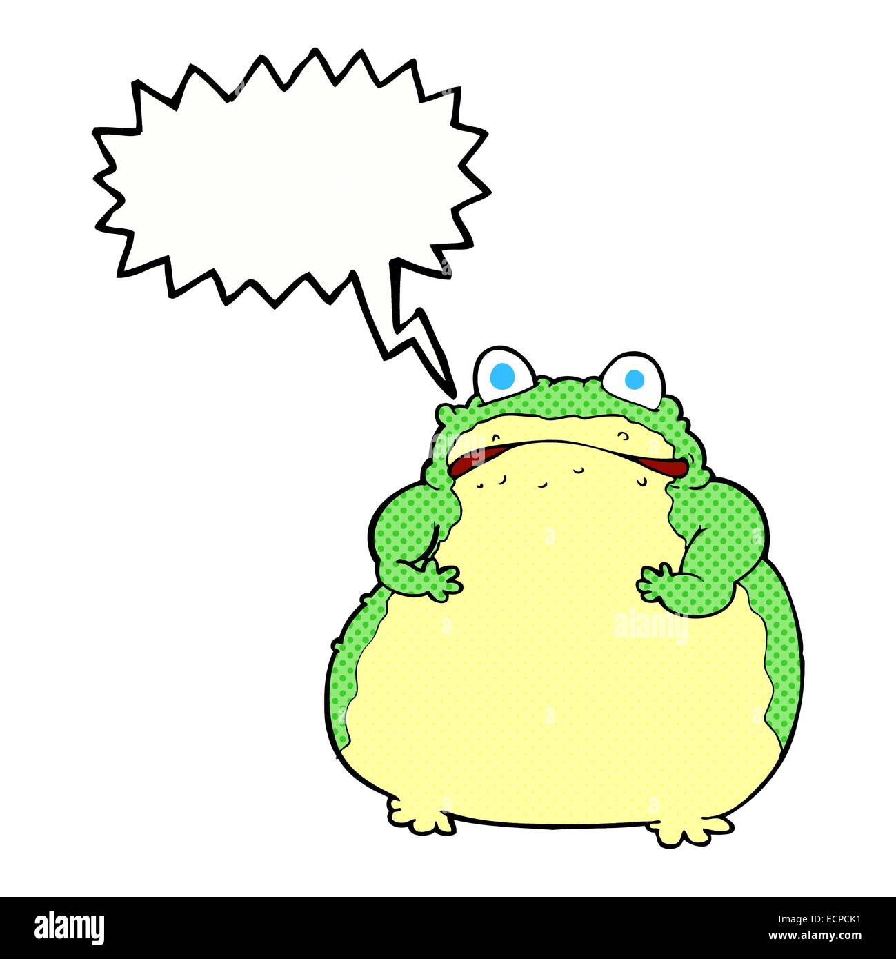 cartoon fat toad with speech bubble Stock Vector Image & Art - Alamy