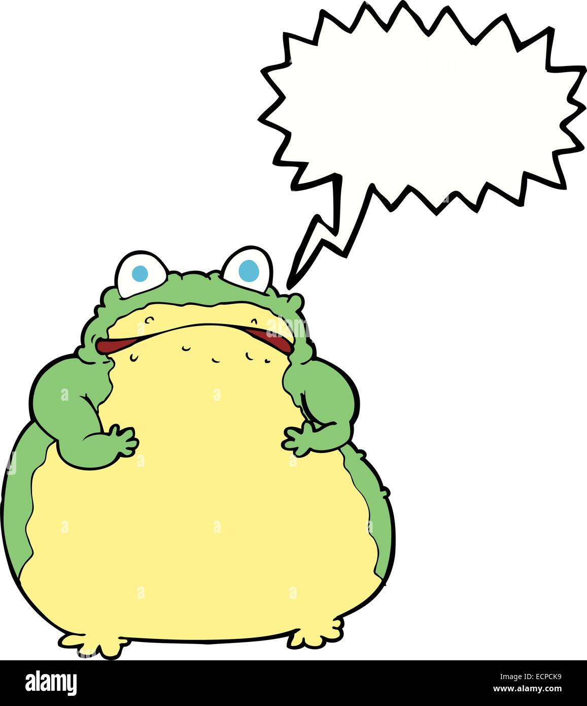 cartoon fat toad with speech bubble Stock Vector Image & Art - Alamy