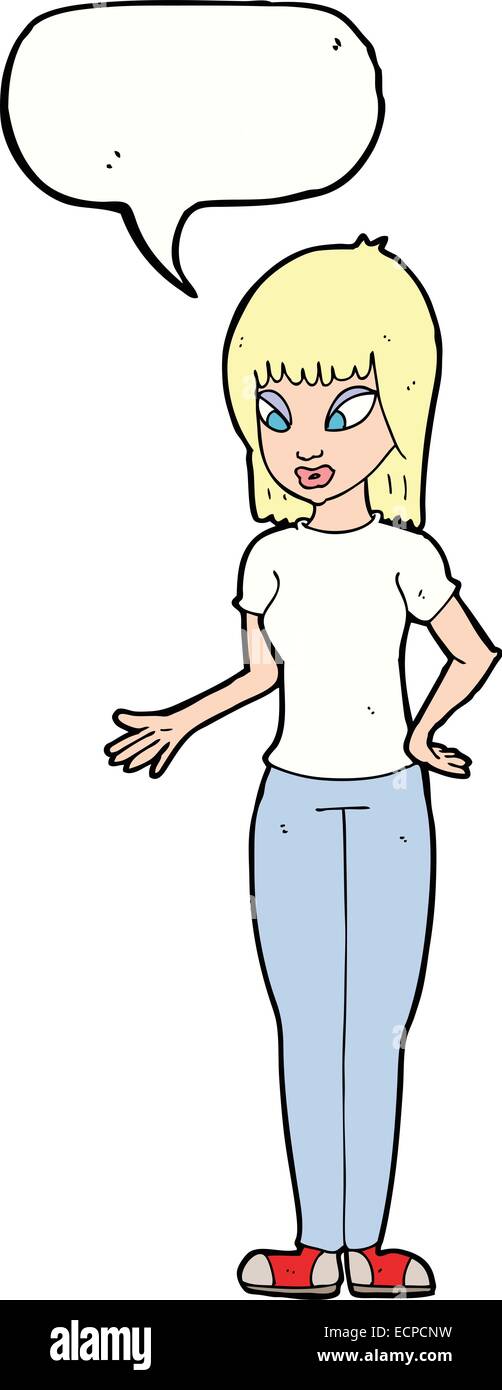 cartoon woman explaining with speech bubble Stock Vector Image & Art ...