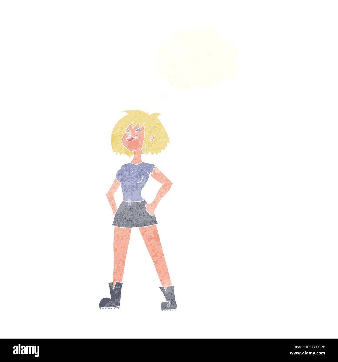 cartoon capable woman with thought bubble Stock Vector Image & Art - Alamy