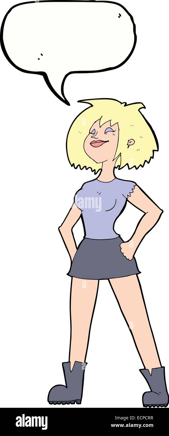 cartoon capable woman with speech bubble Stock Vector Image & Art - Alamy