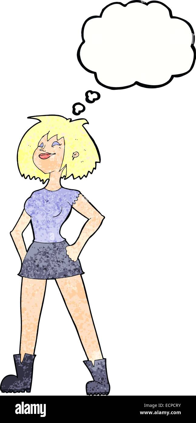 cartoon capable woman with thought bubble Stock Vector Image & Art - Alamy