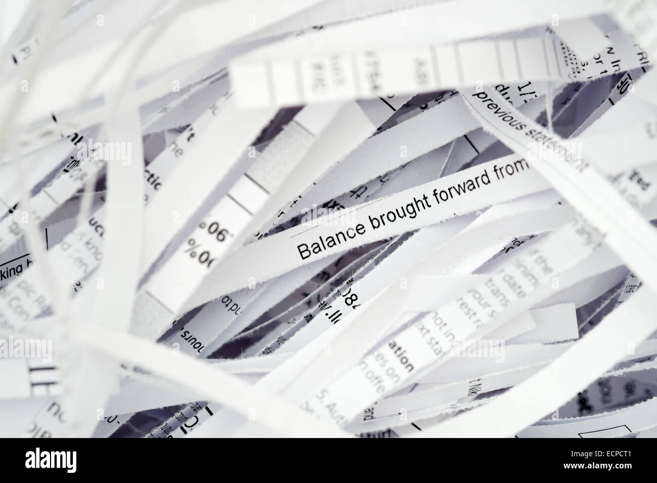 security shredding - financial bank statements & documents Stock Photo ...