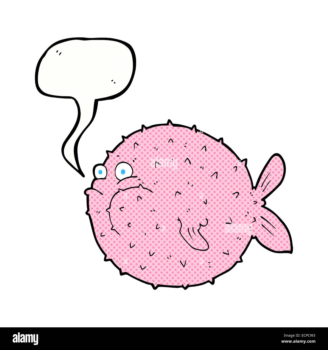 cartoon puffer fish with speech bubble Stock Vector Image & Art - Alamy