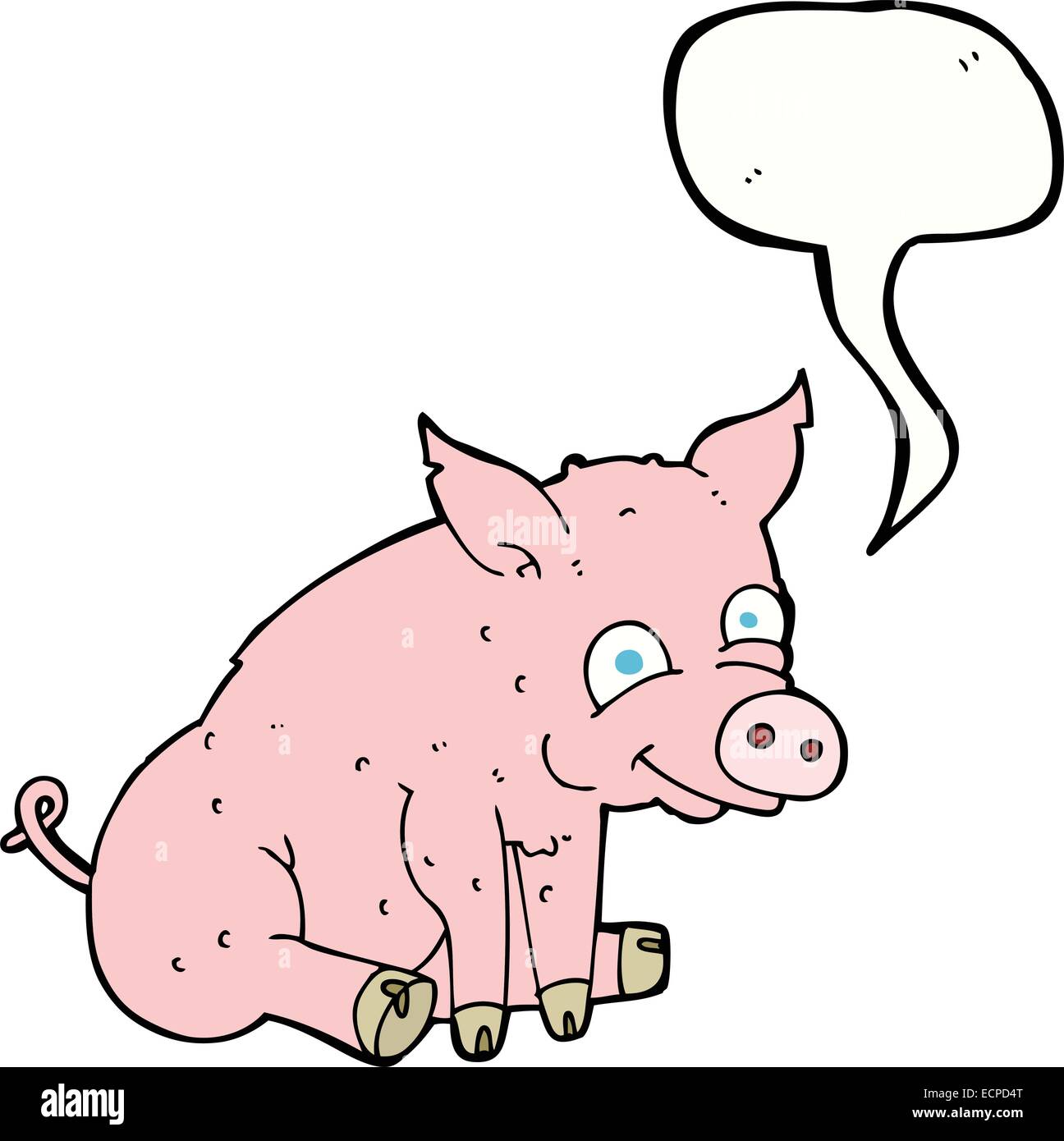 cartoon happy pig with speech bubble Stock Vector Image & Art - Alamy