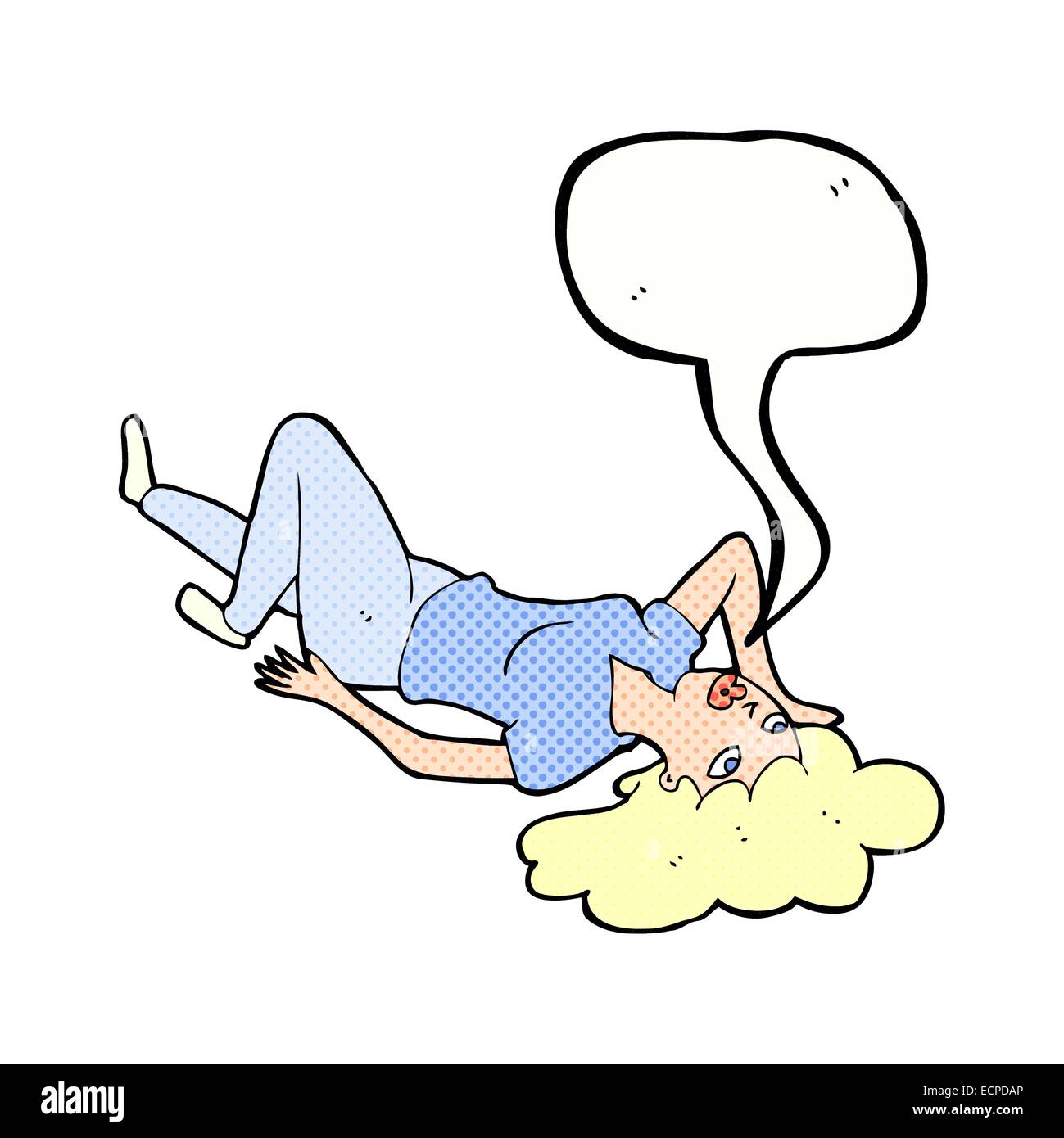 cartoon woman lying on floor with speech bubble Stock Vector Image ...