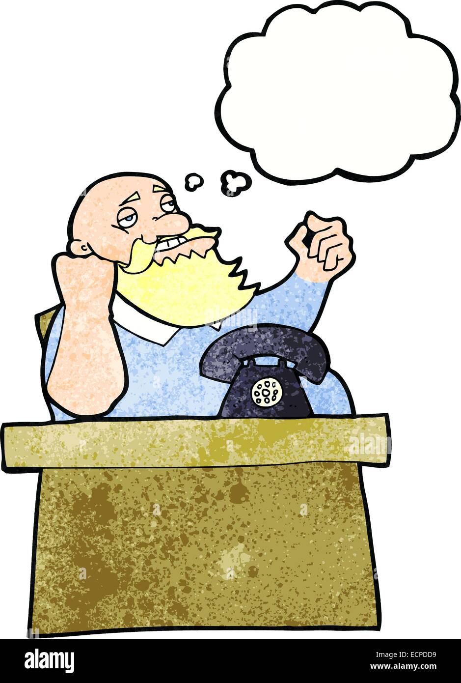 cartoon arrogant boss man with thought bubble Stock Vector Image & Art ...