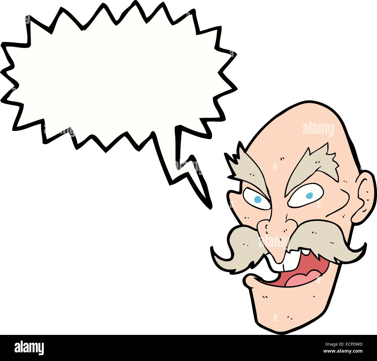 cartoon evil old man face with thought bubble Stock Vector Image & Art ...