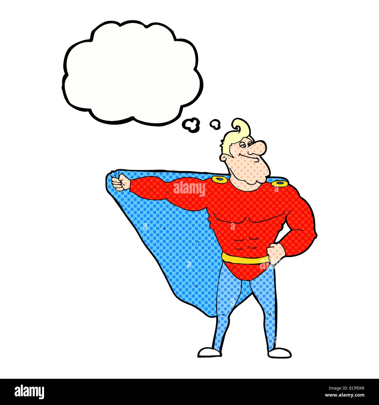 funny cartoon superhero with thought bubble Stock Vector Image & Art ...