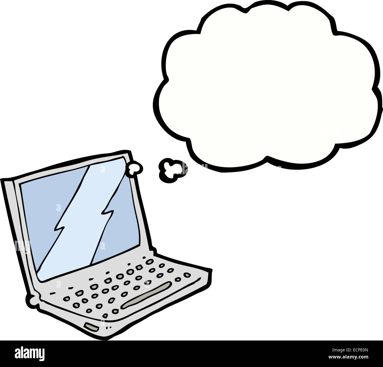 cartoon laptop computer with thought bubble Stock Vector Image & Art ...