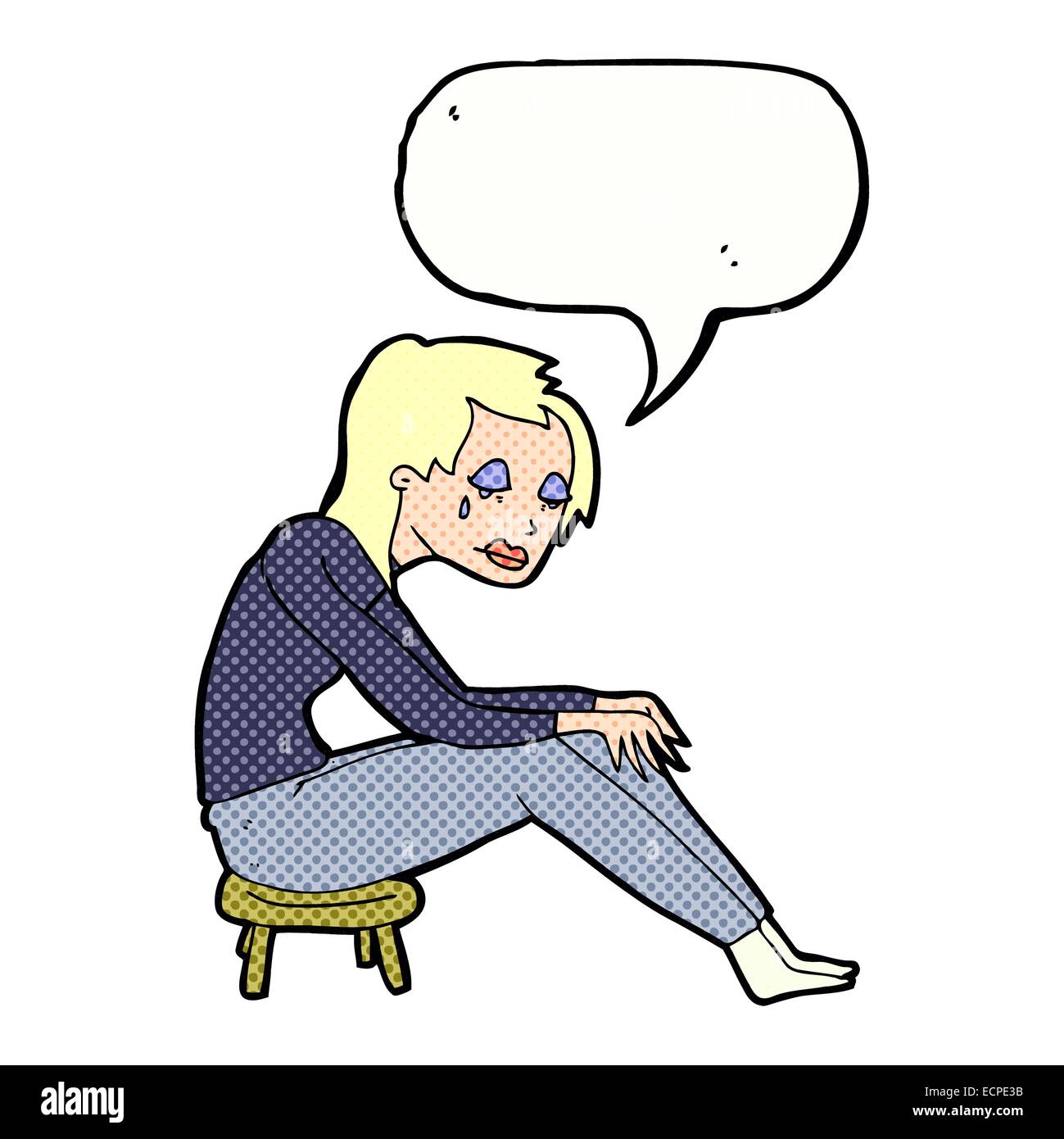 Cartoon crying woman bubble hi-res stock photography and images - Alamy