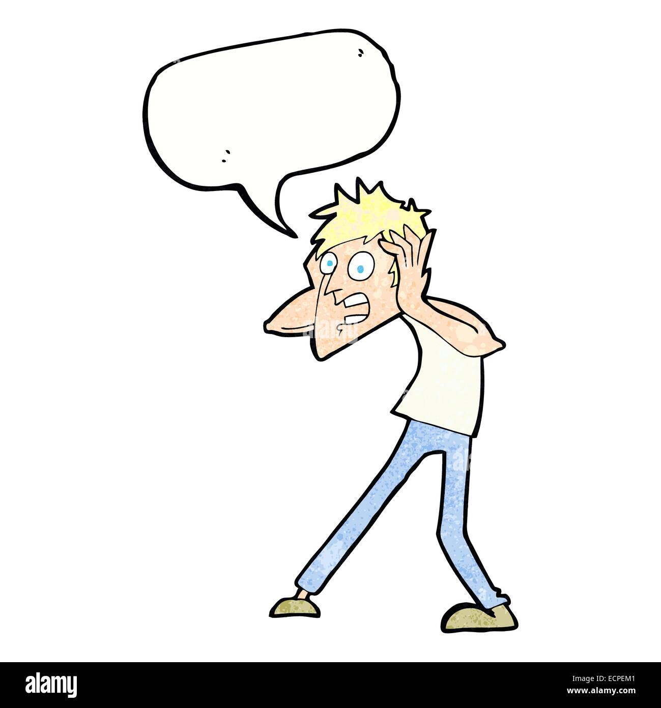 cartoon man panicking with speech bubble Stock Vector Image & Art - Alamy