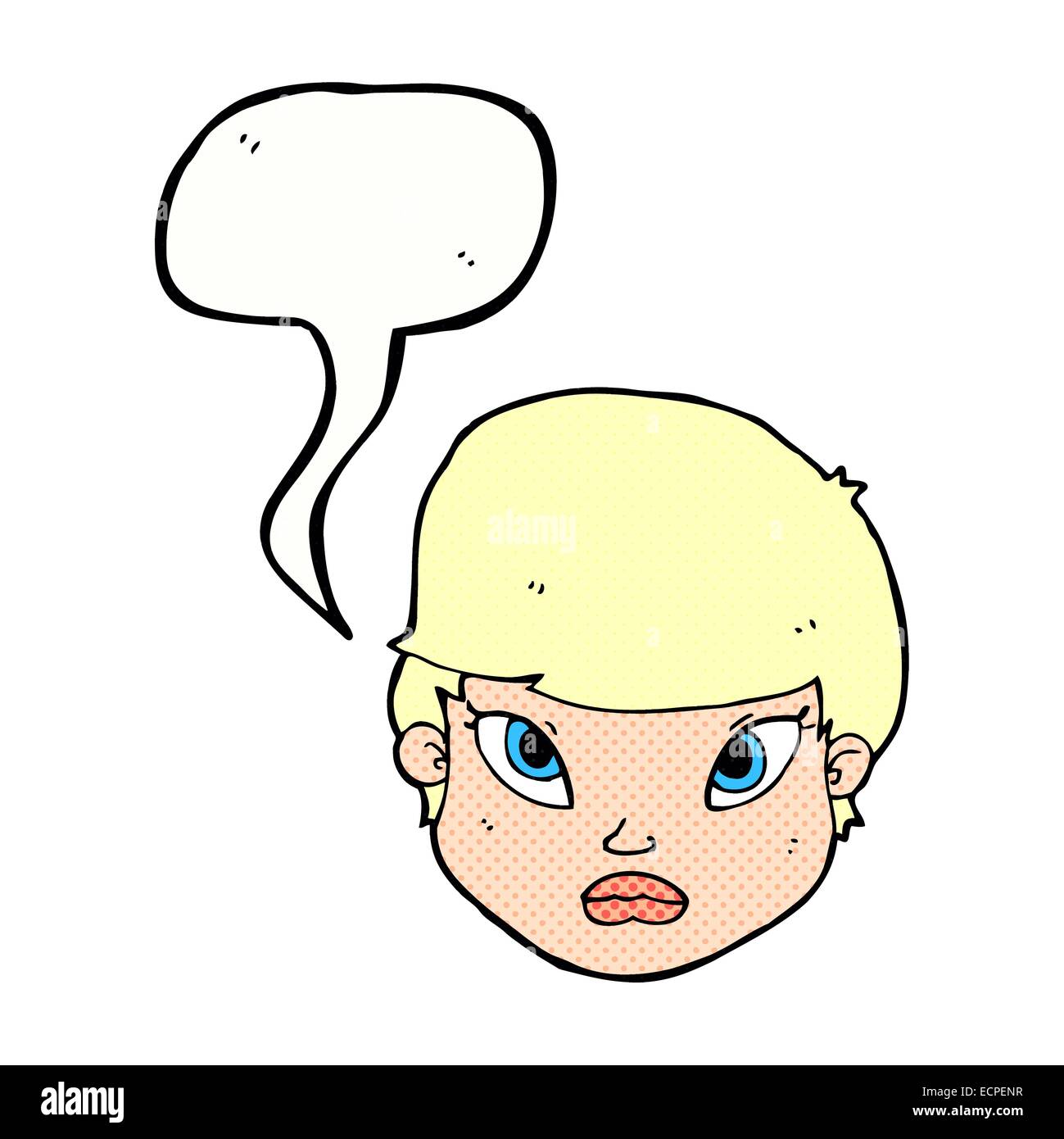 cartoon serious face with speech bubble Stock Vector Image & Art - Alamy