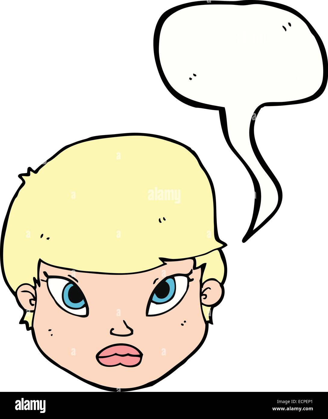 cartoon serious face with speech bubble Stock Vector Image & Art - Alamy