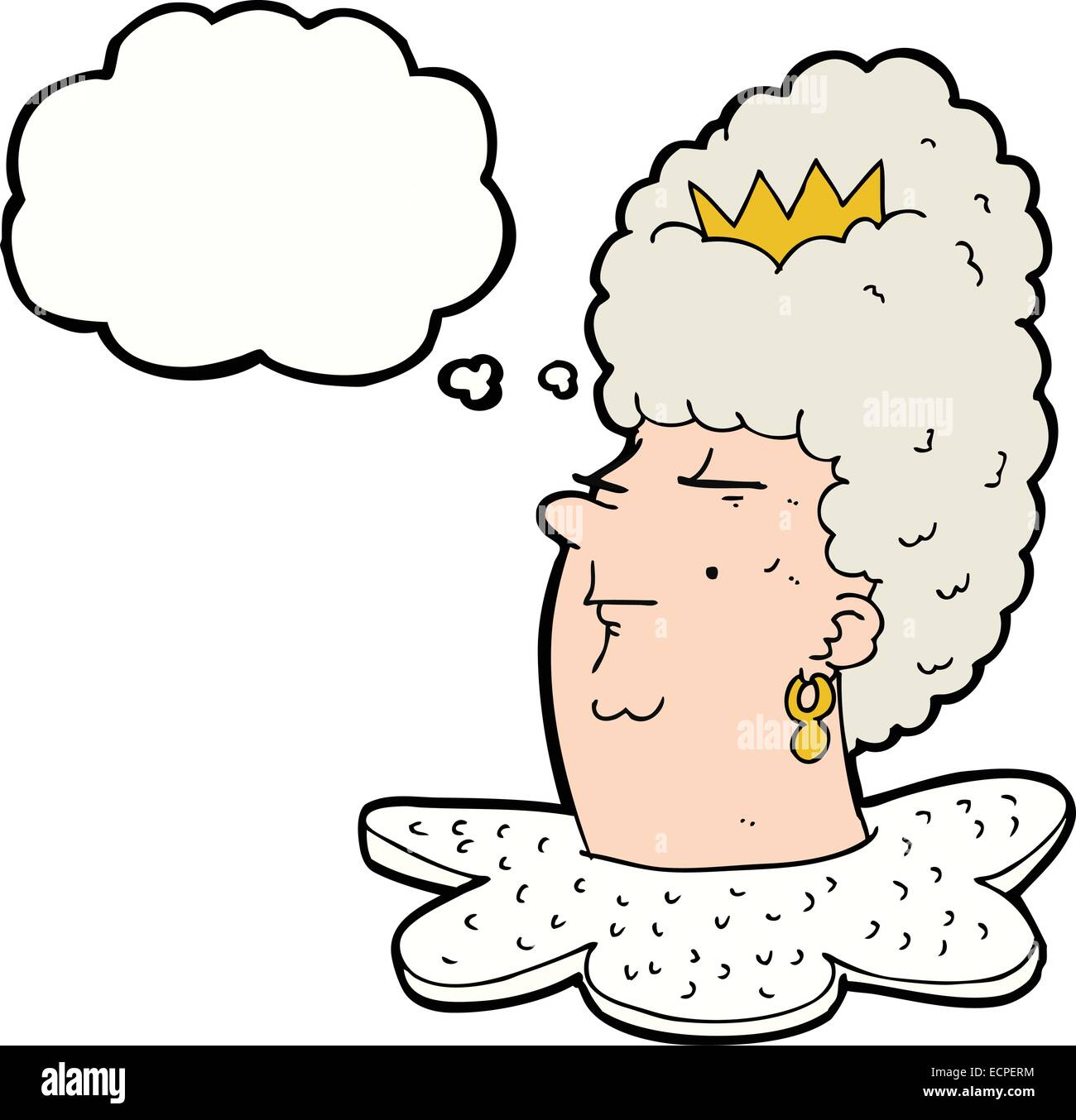 cartoon queen head with thought bubble Stock Vector Image & Art - Alamy
