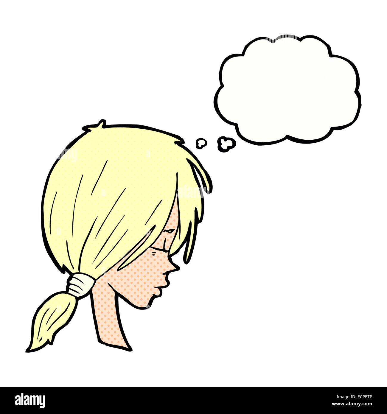 Cartoon girl looking thoughtful bubble hi-res stock photography and ...