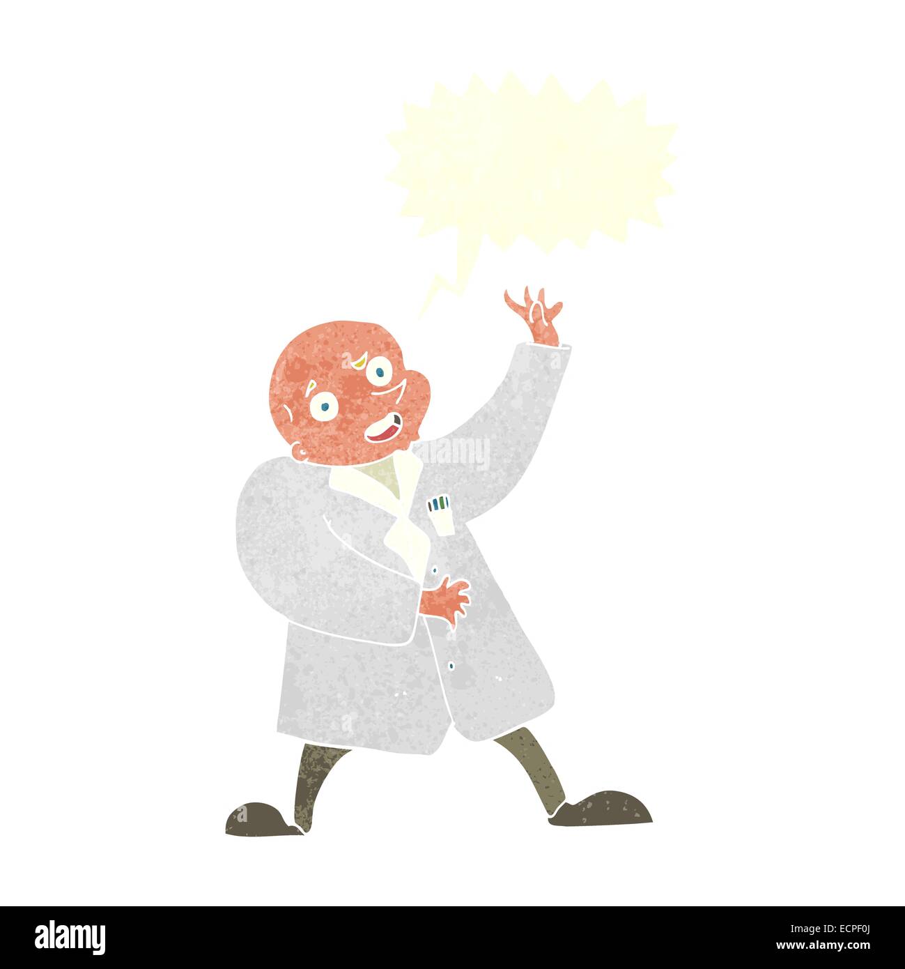 cartoon mad scientist with speech bubble Stock Vector Image & Art - Alamy