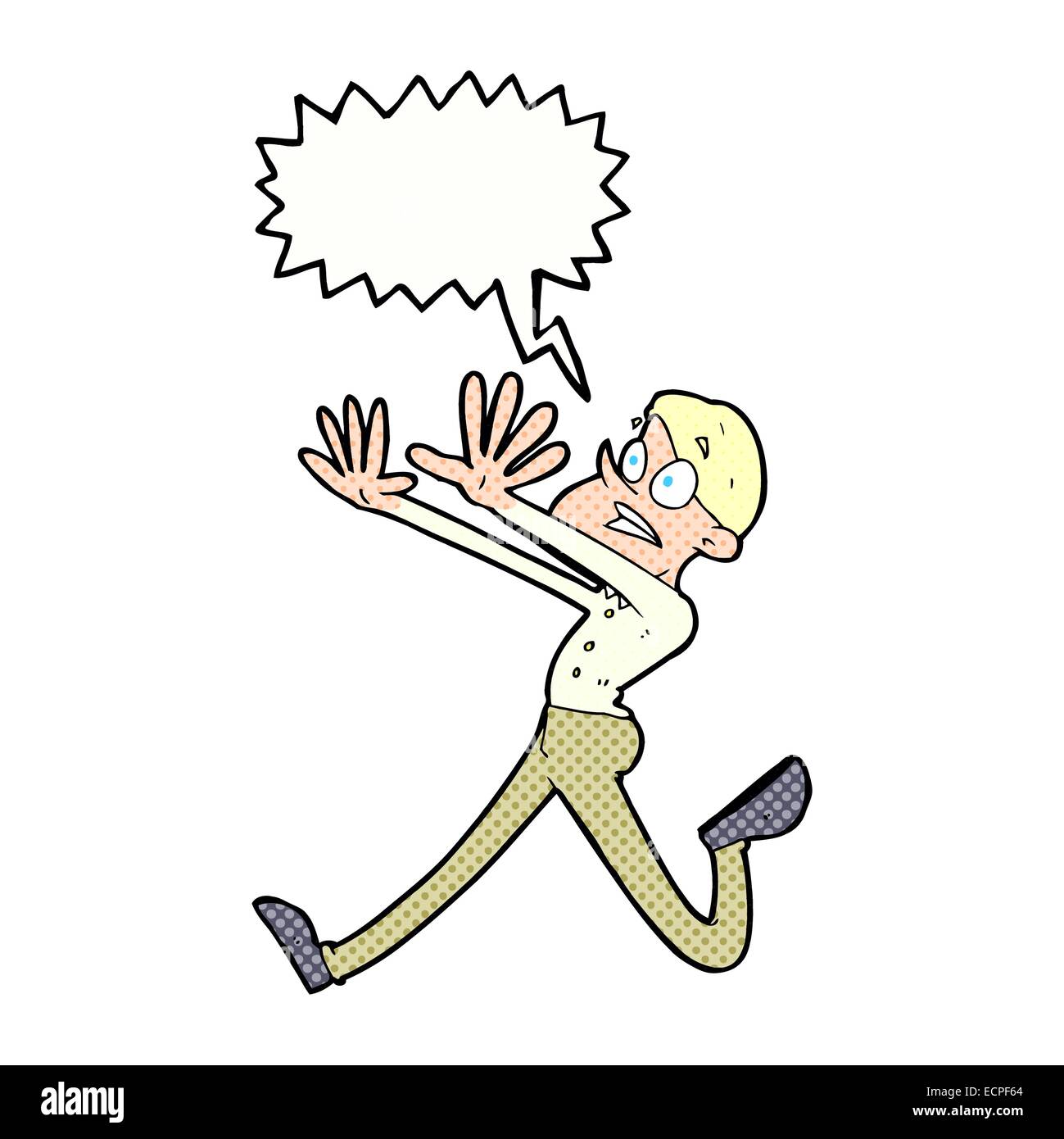 cartoon man running away with speech bubble Stock Vector Image & Art ...