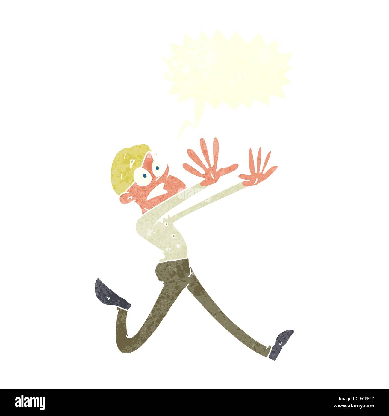 cartoon man running away with speech bubble Stock Vector Image & Art ...