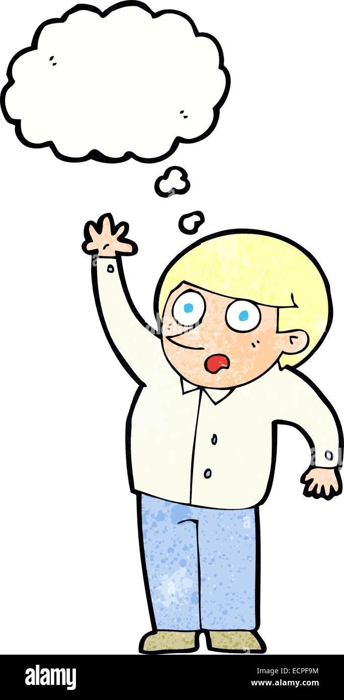 cartoon man asking question with thought bubble Stock Vector Image ...