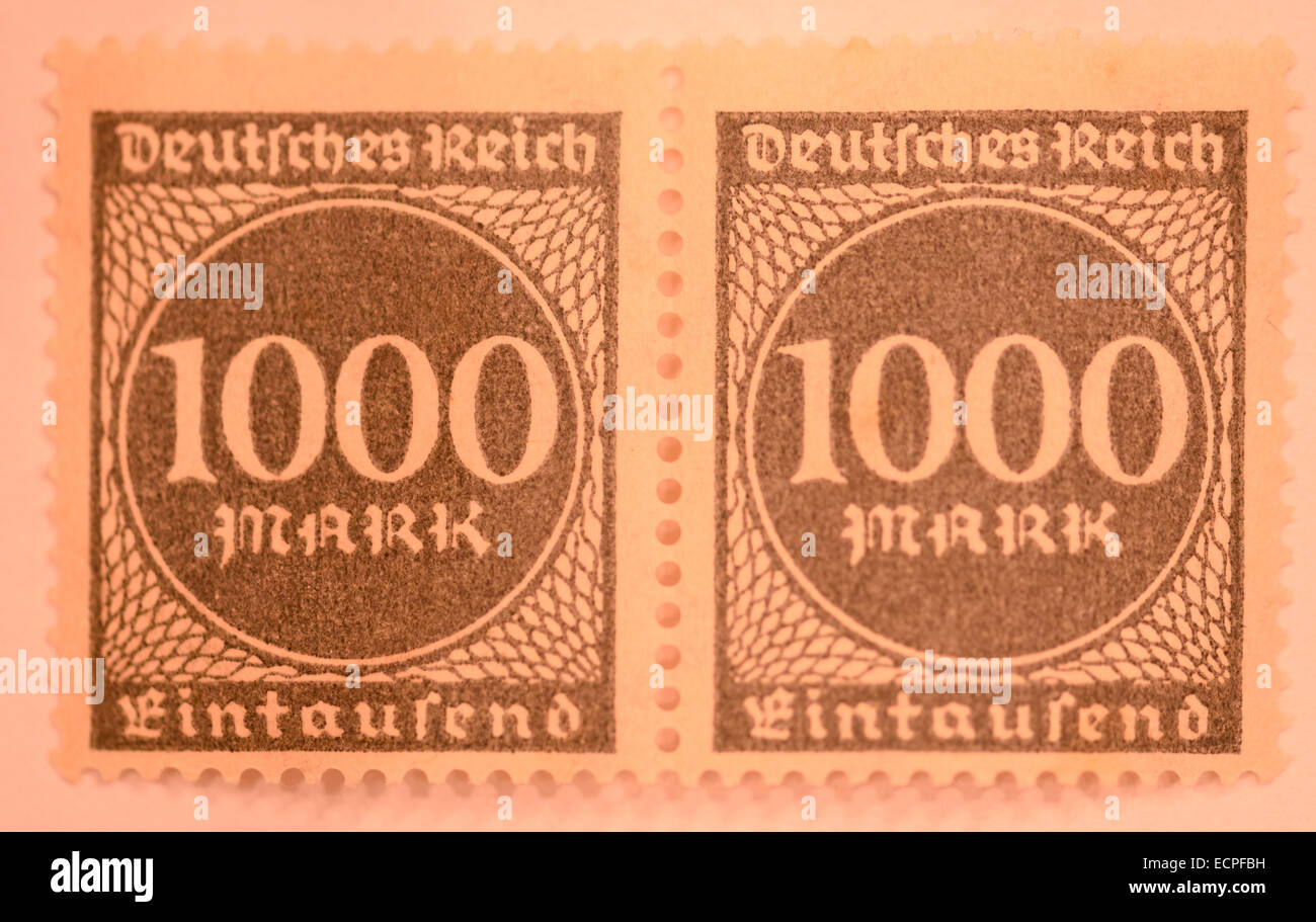 old german inflation stamps Stock Photo - Alamy