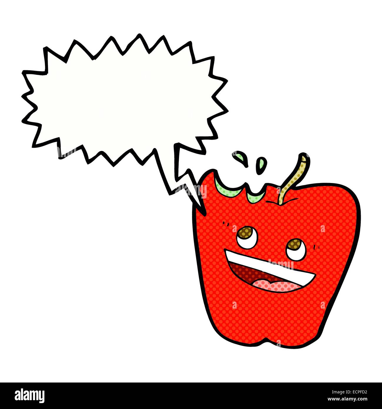 happy apple cartoon with speech bubble Stock Vector Image & Art - Alamy