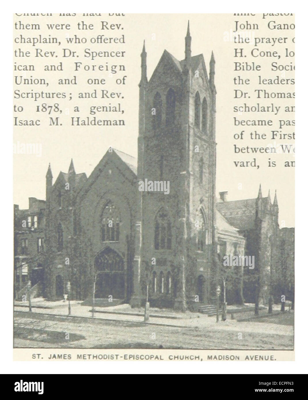 An illustration from 1893 by King, depicting the St. James Methodist ...