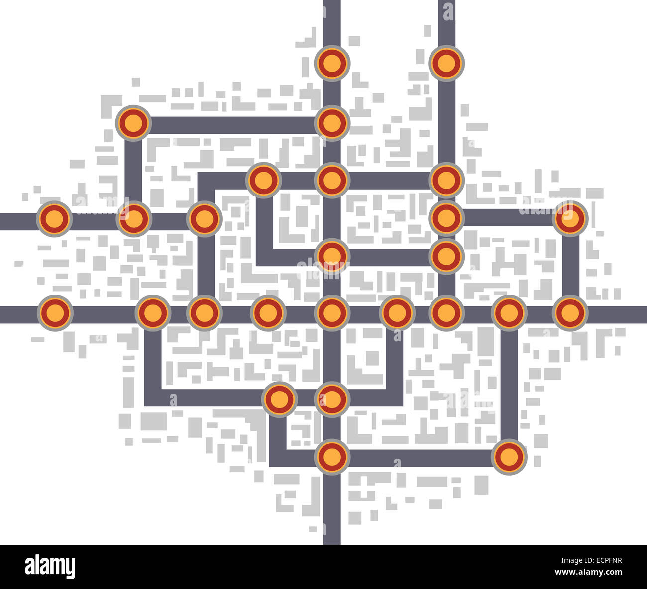 Colorful abstract subway map Stock Photo - Alamy