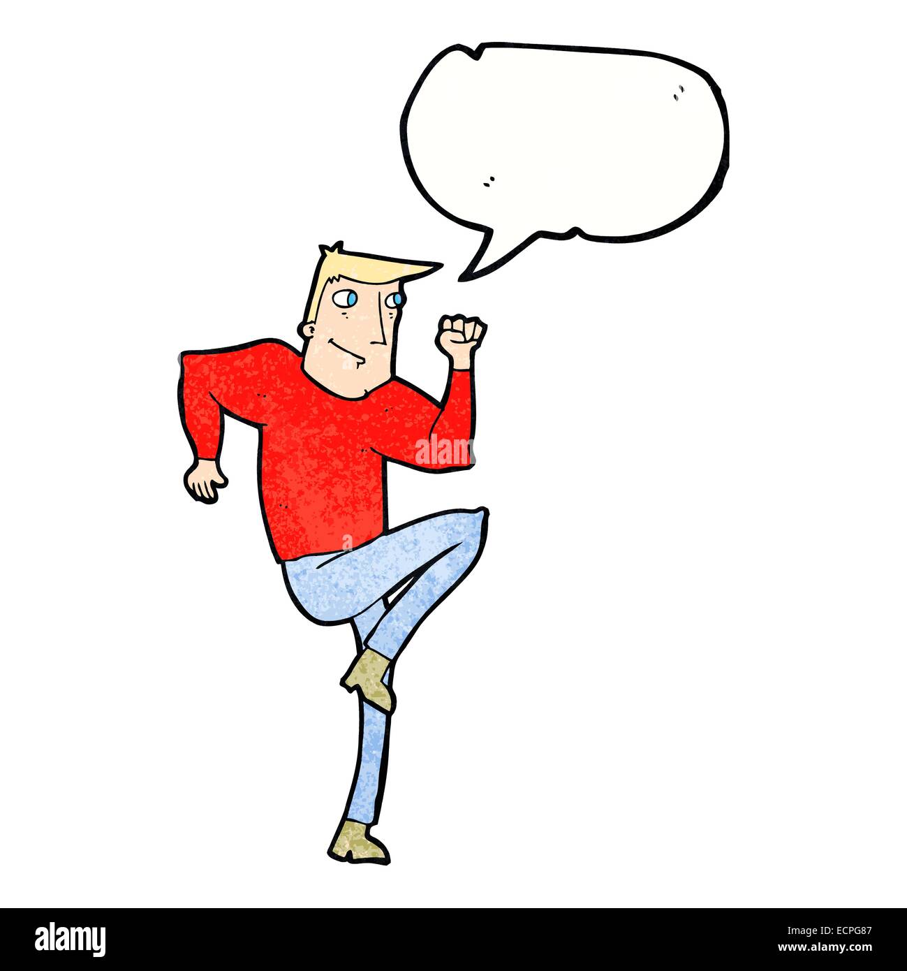 cartoon man jogging on spot with speech bubble Stock Vector Image & Art ...