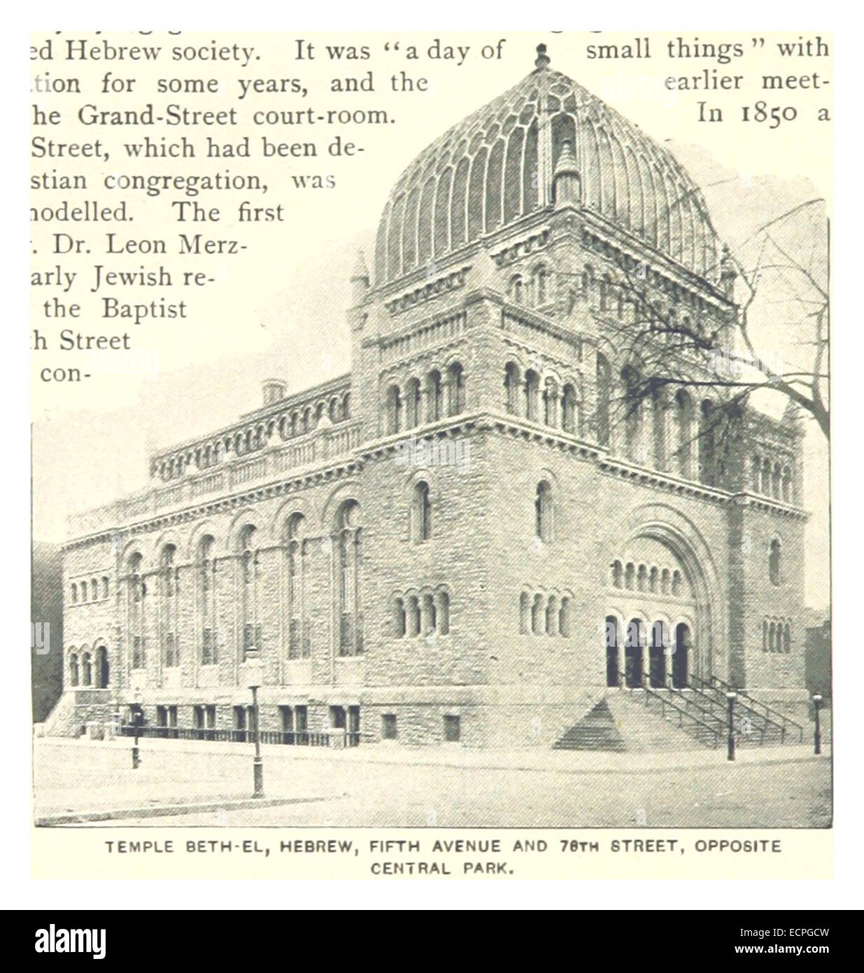 An 1893 illustration from King depicting Temple Beth-El, a Hebrew ...