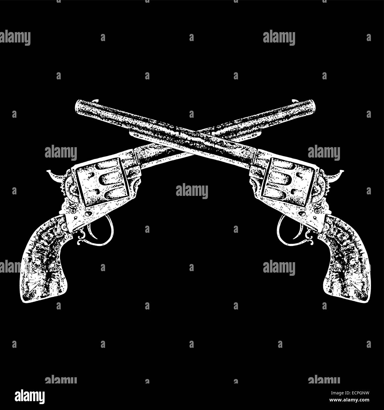 crossed guns black and white illustration Stock Vector Image & Art - Alamy
