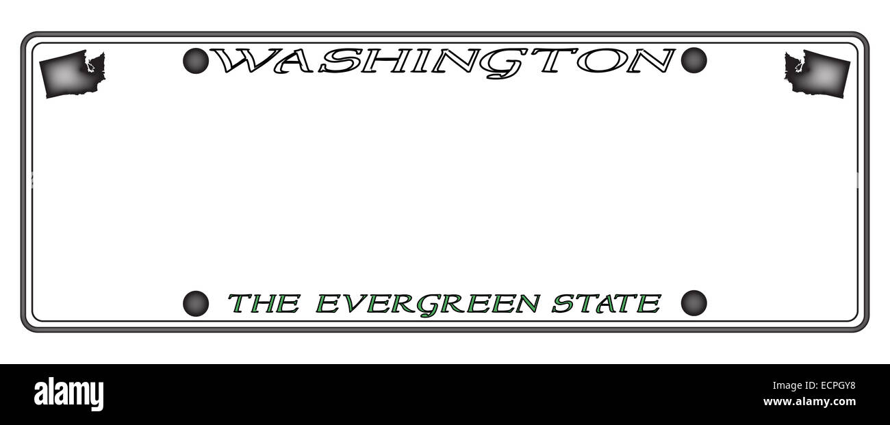 A Washington state license plate design isolated on a white background ...