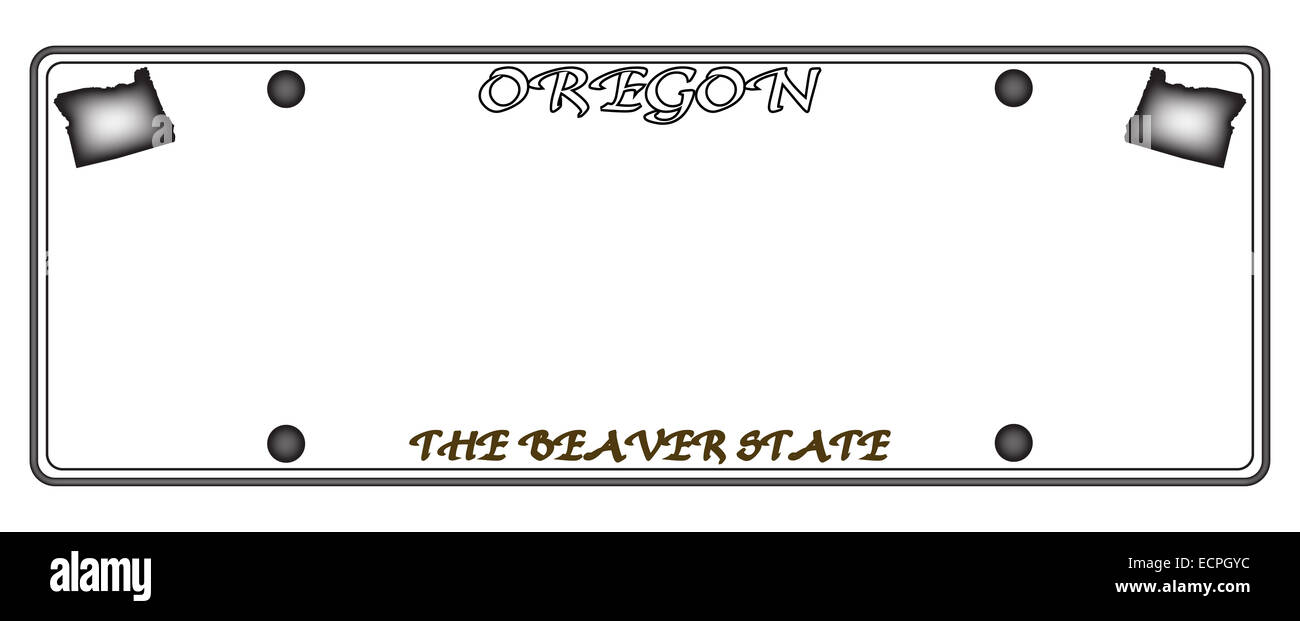 A Oregon state license plate design isolated on a white background ...
