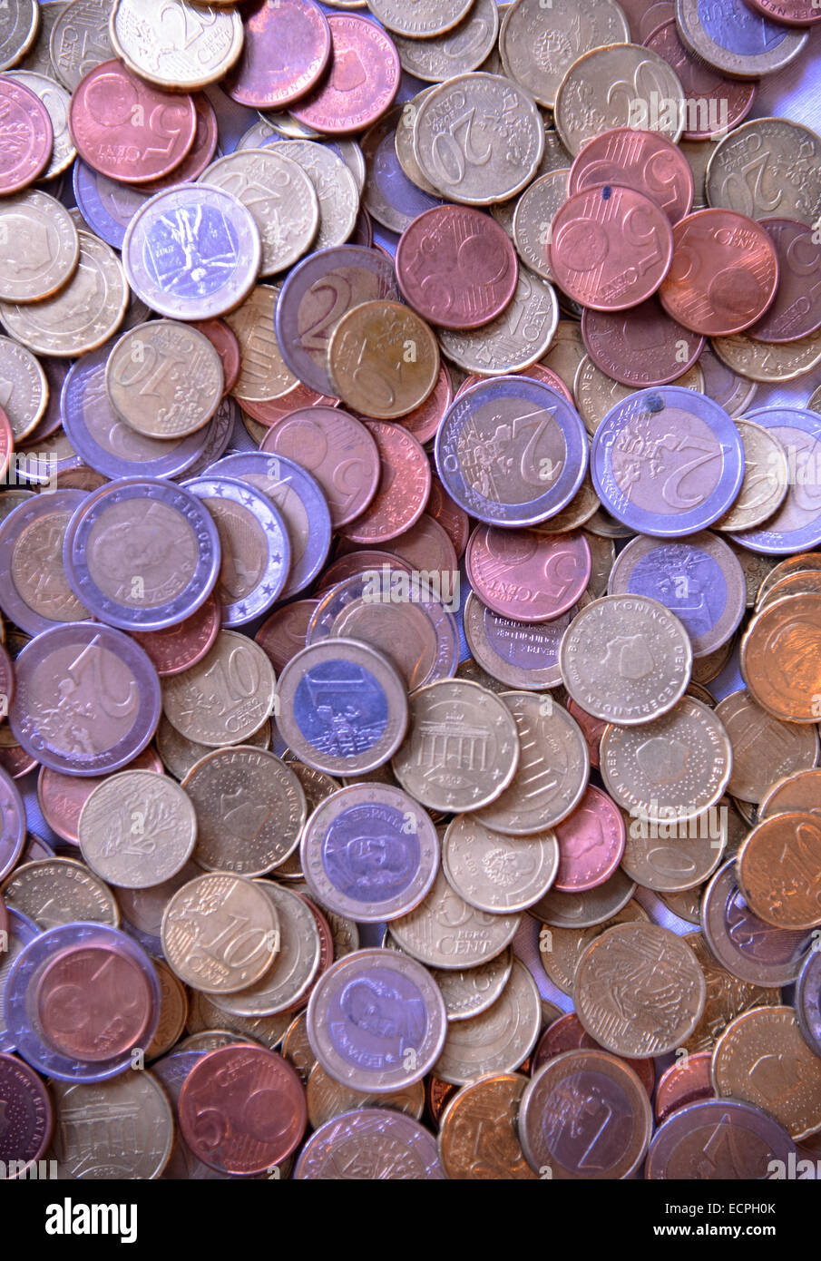 Close up many euro coins hi-res stock photography and images - Alamy