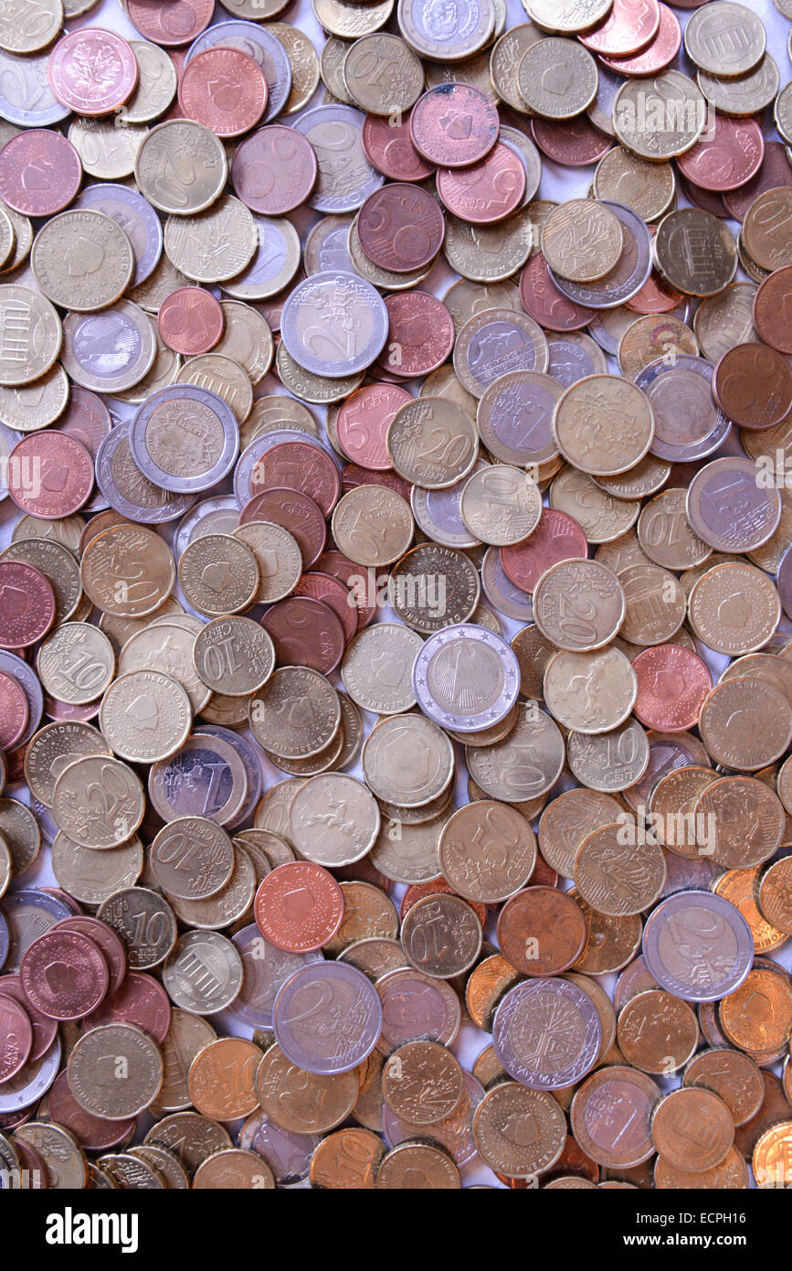 Close up many euro coins hi-res stock photography and images - Alamy